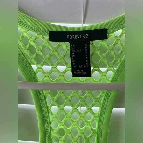 Forever 21 | Dresses | Lime Green Screen Dress | Poshmark
